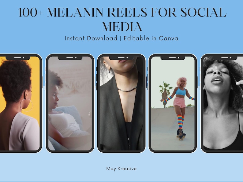 100+ Melanin Women Videos Reels Digital Download for Social Media ...