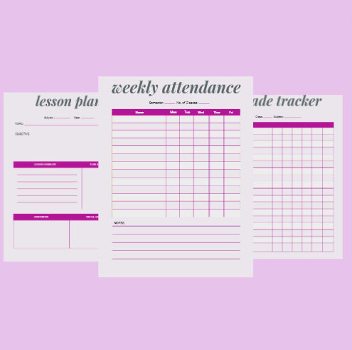 Teacher Planner Organizing Weekly Grades Birthdays Notes Lesson Plans ...