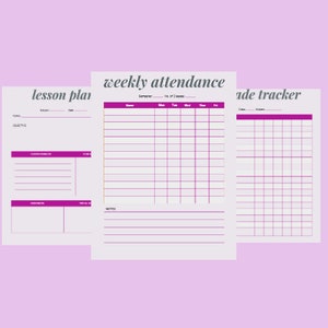 Teacher Planner Organizing Weekly Grades Birthdays Notes Lesson Plans ...