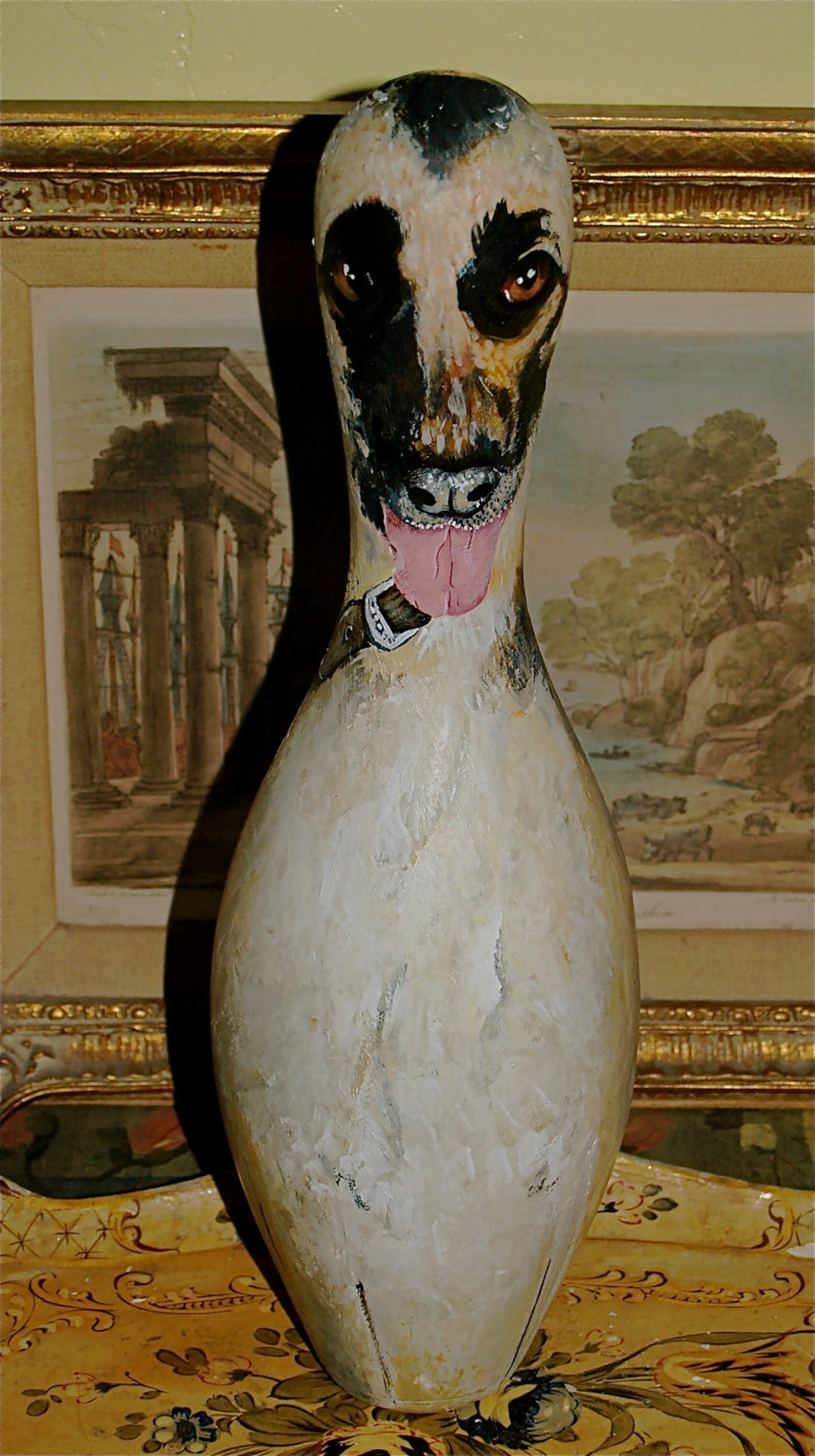 Custom Hand Painted BOWLING PIN With YOUR Dogs Pet Portrait on It All ...