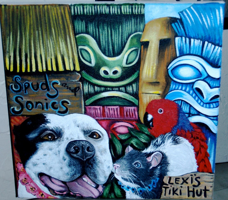 Custom Commission TIKI DOG Portrait Painting 10 X10 Acrylic - Etsy