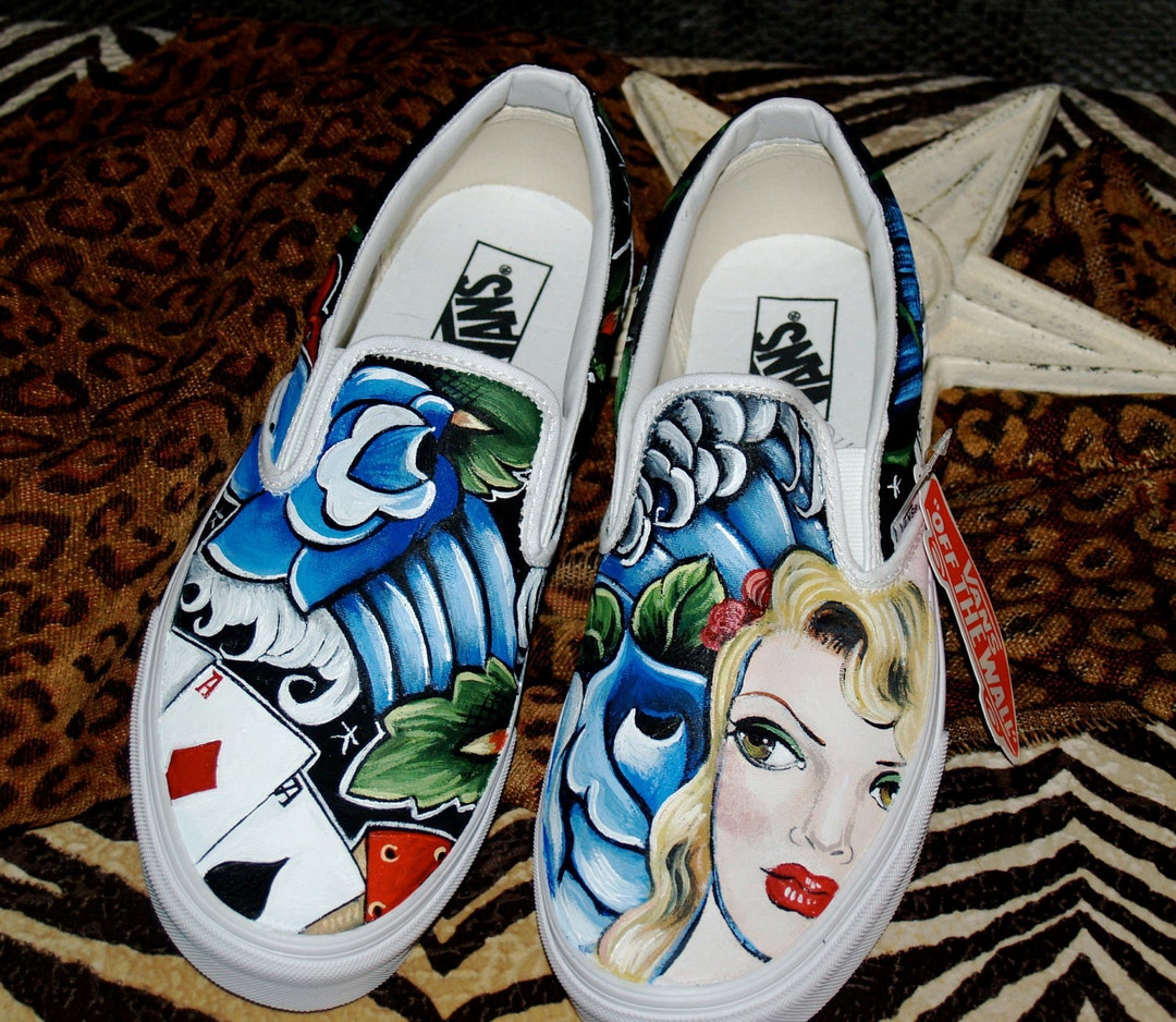 Custom Women's or Men's Slip on Vans Sneakers Hand Painted ANY Size ANY ...