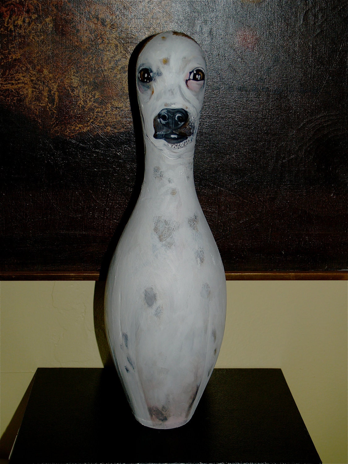 Custom Hand Painted BOWLING PIN With YOUR Dogs Pet Portrait on It All ...