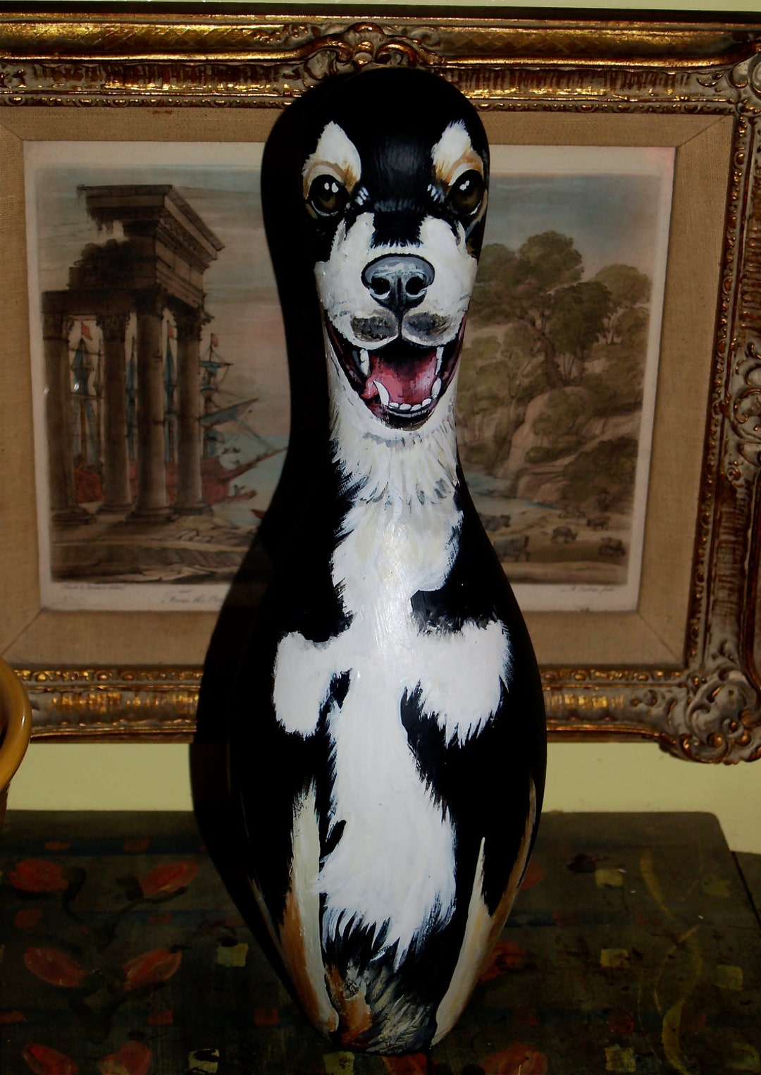 Custom Hand Painted BOWLING PIN With YOUR Dogs Pet Portrait on It All ...