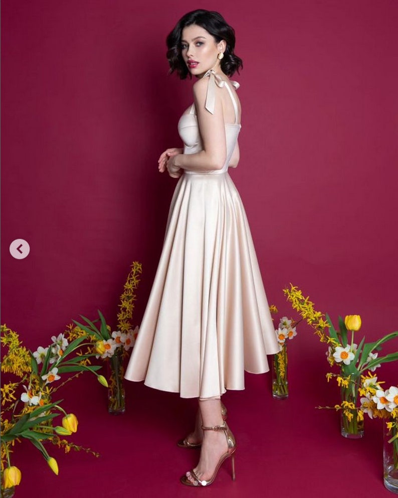 Silk Bustier Dress With Corset and Bows - Etsy