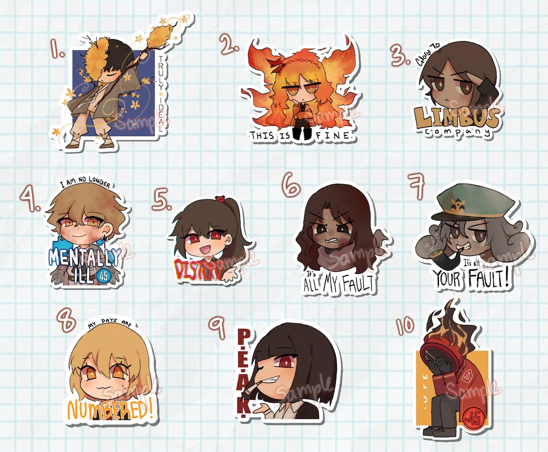 Limbus Company Vinyl Stickers: Silly Goofy Memes - Etsy