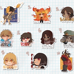 Limbus Company Vinyl Stickers: Silly Goofy Memes - Etsy