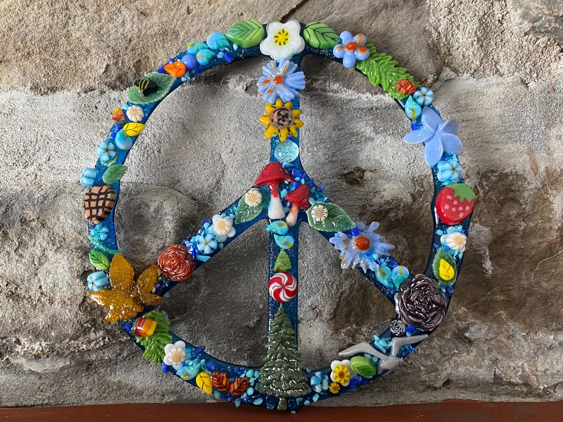 Fused Glass Peace Sign - Etsy
