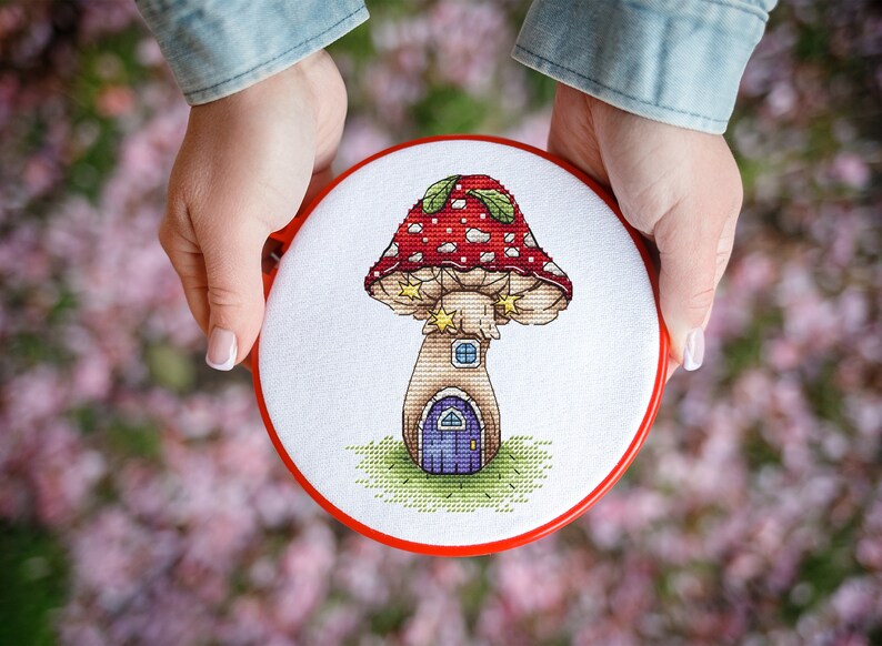 Amanita Mushroom Cross Stitch Pattern PDF, Mushrooms Counted Cross ...