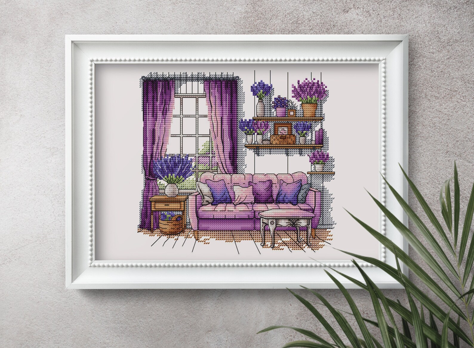 Lavender Cross Stitch Patterns, Lavender Cross Pattern, Interior ...