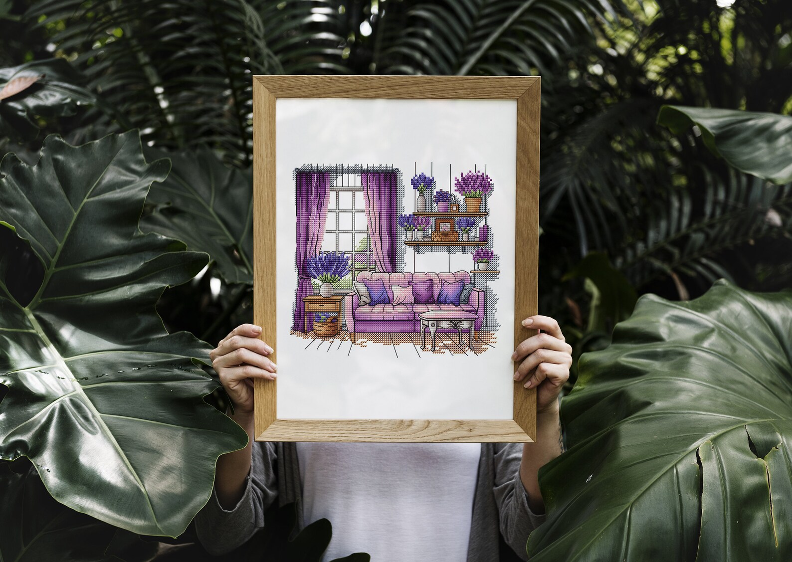Lavender Cross Stitch Patterns, Lavender Cross Pattern, Interior ...