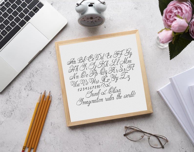 Calligraphy Alphabet Cross Stitch Pattern PDF, Cursive Font Embroidery ...