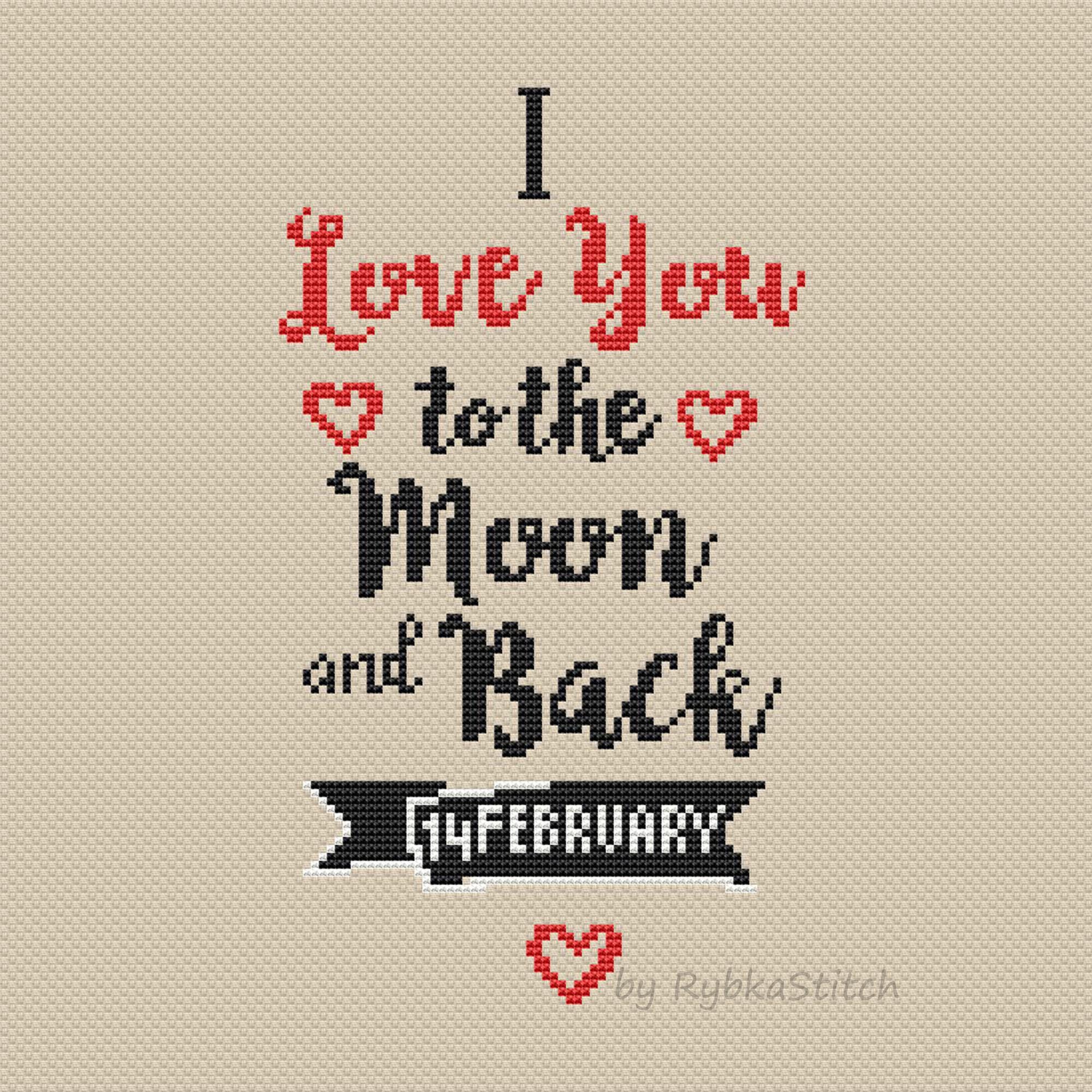 Valentine Cross Stitch Pattern PDF Instant Download, Valentine Day ...