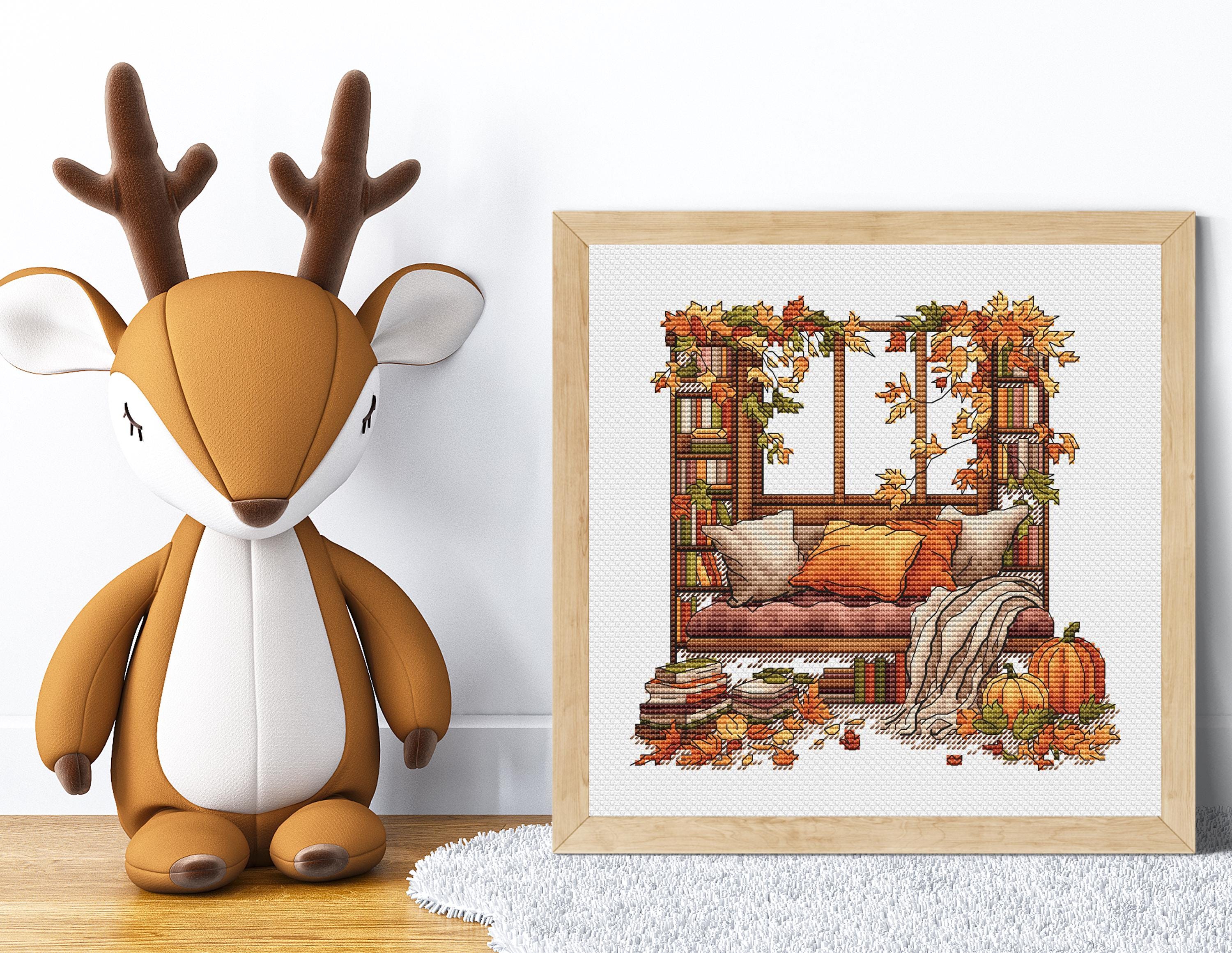 Fall Cross Stitch Pattern PDF, Autumn Embroidery, Autumn Leaves Cross ...