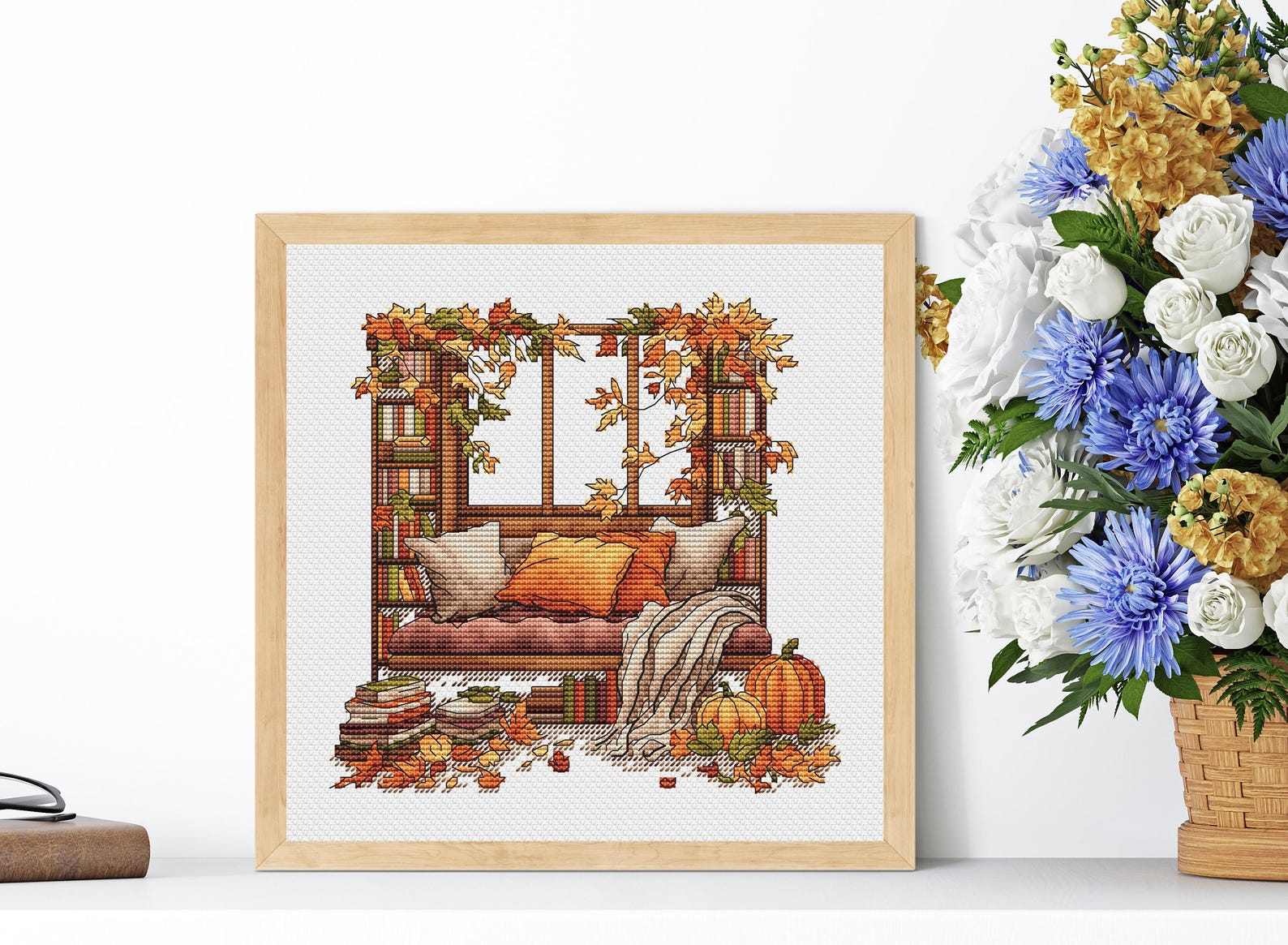 Fall Cross Stitch Pattern PDF, Autumn Embroidery, Autumn Leaves Cross ...
