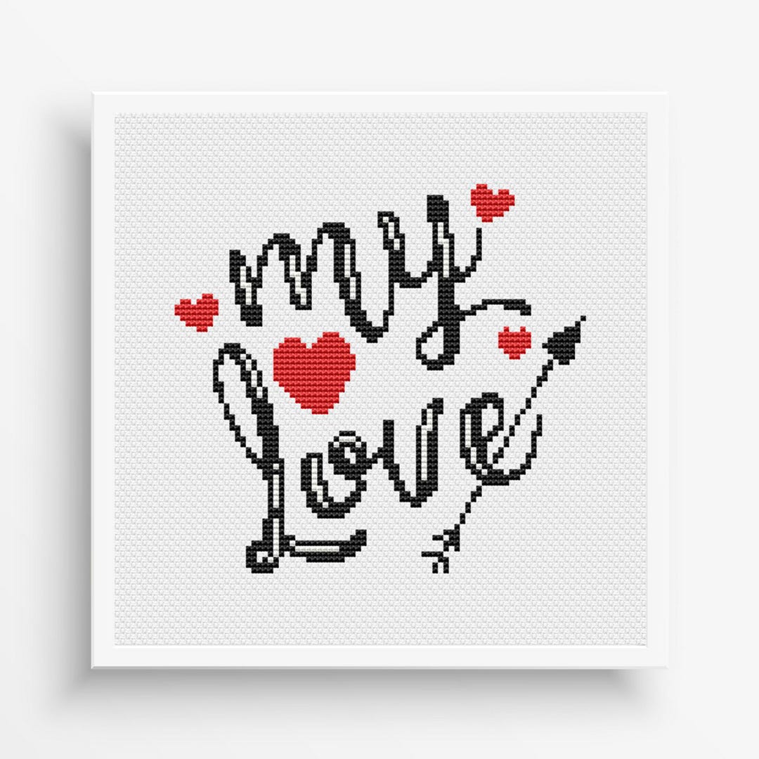 Valentine Cross Stitch Pattern PDF Instant Download, Valentine Day ...