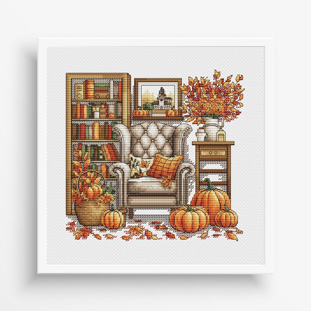 Fall Cross Stitch Pattern PDF, Autumn Embroidery, Autumn Leaves Cross ...