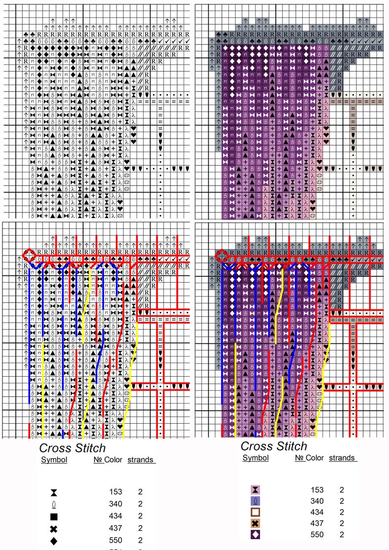 Lavender Cross Stitch Patterns, Lavender Cross Pattern, Interior ...