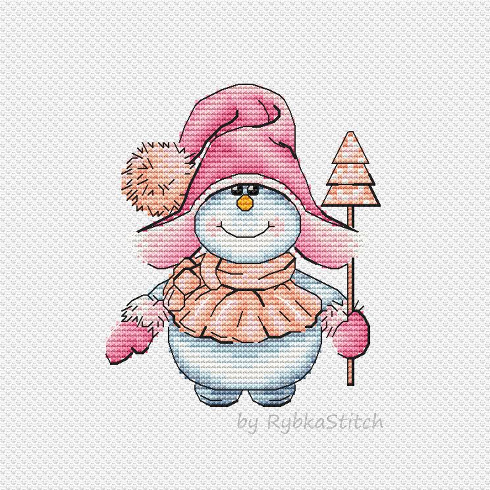 Snowman Cross Stitch Pattern, Snowman Cross Stitch Pattern, Christmas ...