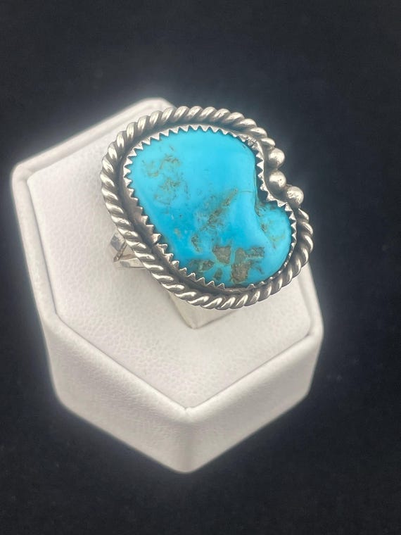 Antique native American Navajo turquoise ring, Teurli… - Gem