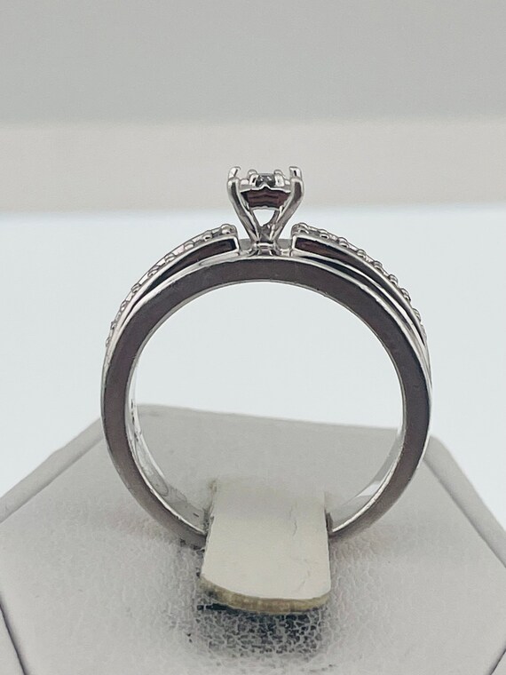 modern 1/10 carat Diamond engagement, ring, sterling … - Gem