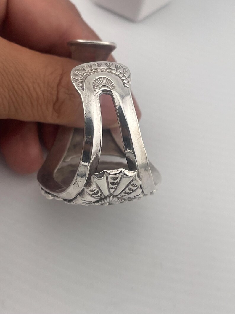 Antique Native American, Unique Turquoise, Bangle Bracelet Sterling ...