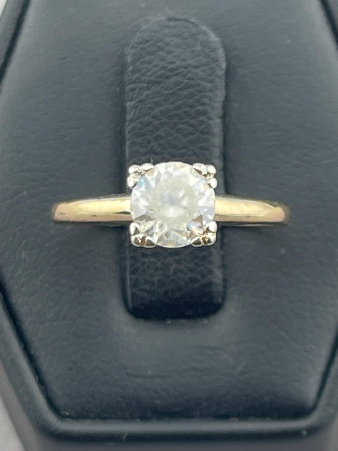 Antique Yellowish Tinge Stone Engagement Ring 14 Karat Yellow Gold - Etsy