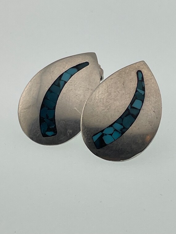 Antique Native American pear shape, turquoise earring… - Gem