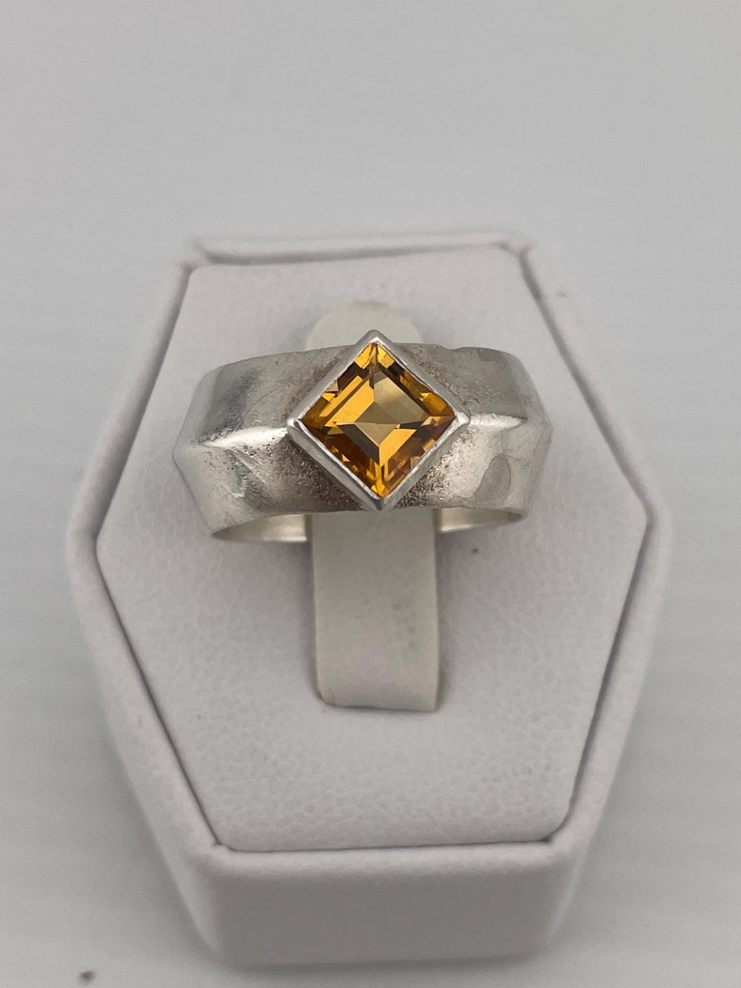 Antique Navajo Elgin Tom Wideband, Princess Cut, Citrine Ring Sterling ...
