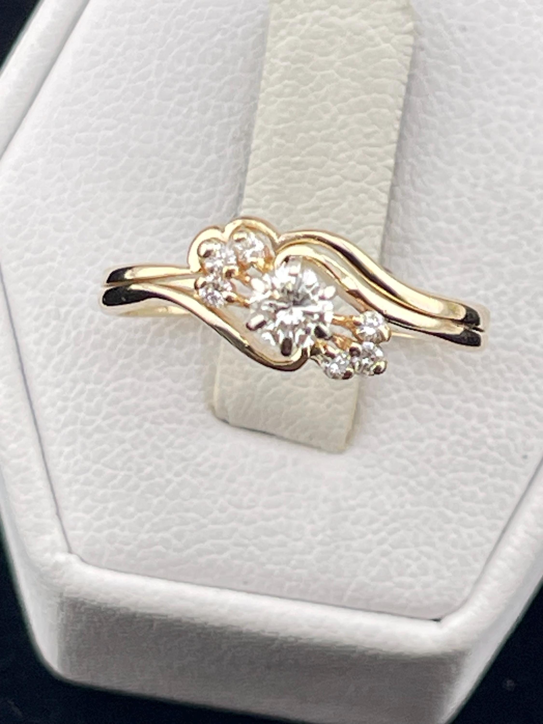 Antique 2/5 of a Carrot Diamond Wedding Set 14 Karat Yellow Gold - Etsy