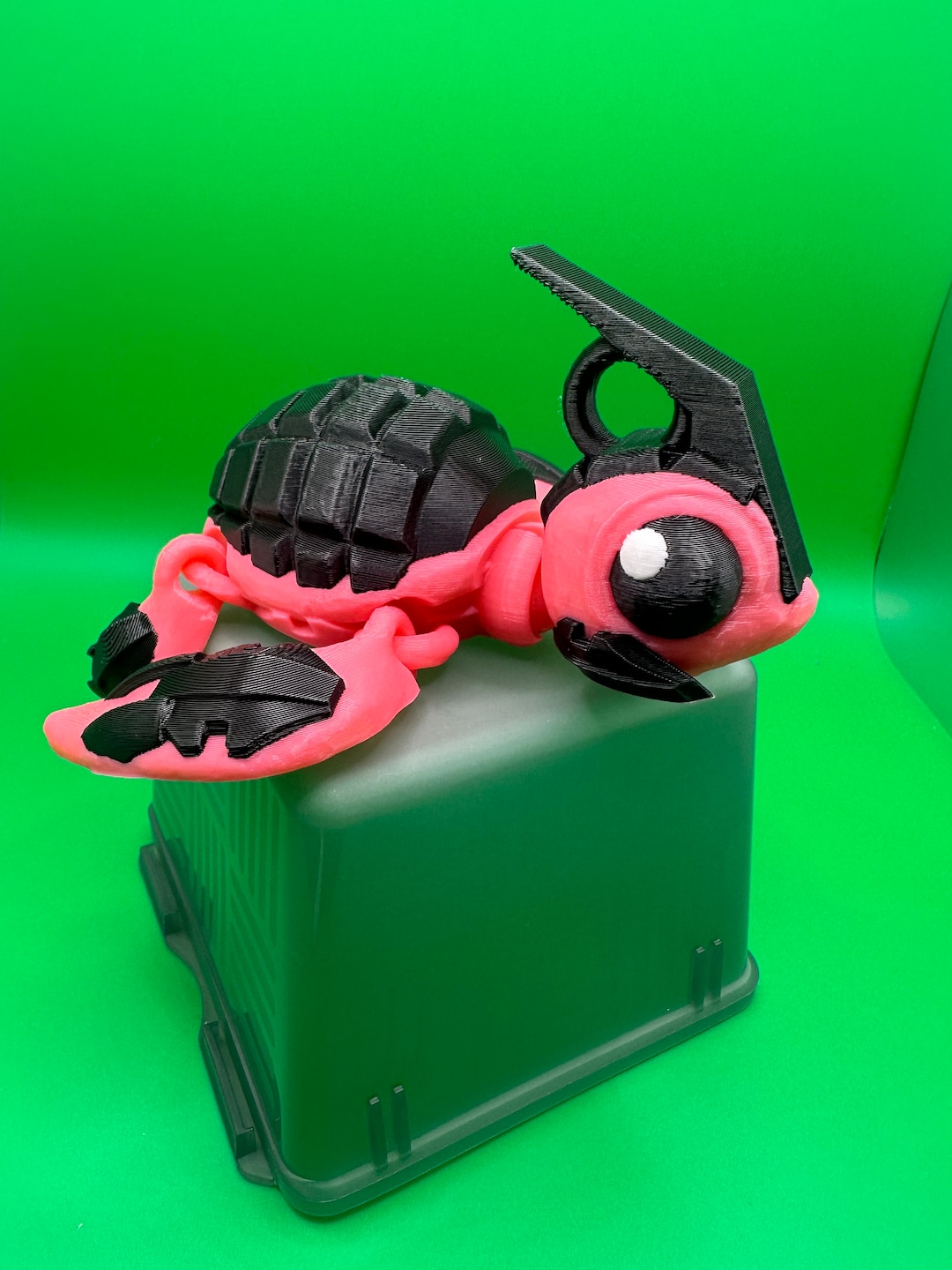 Grenade Turtle Articulating, Pull the Pin, Cinderwing3d, Unique, 3D ...