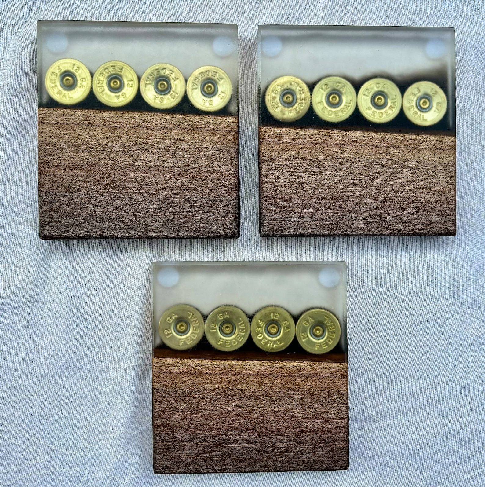Black Walnut and Clear Epoxy Coasters With Shell Casings - Etsy