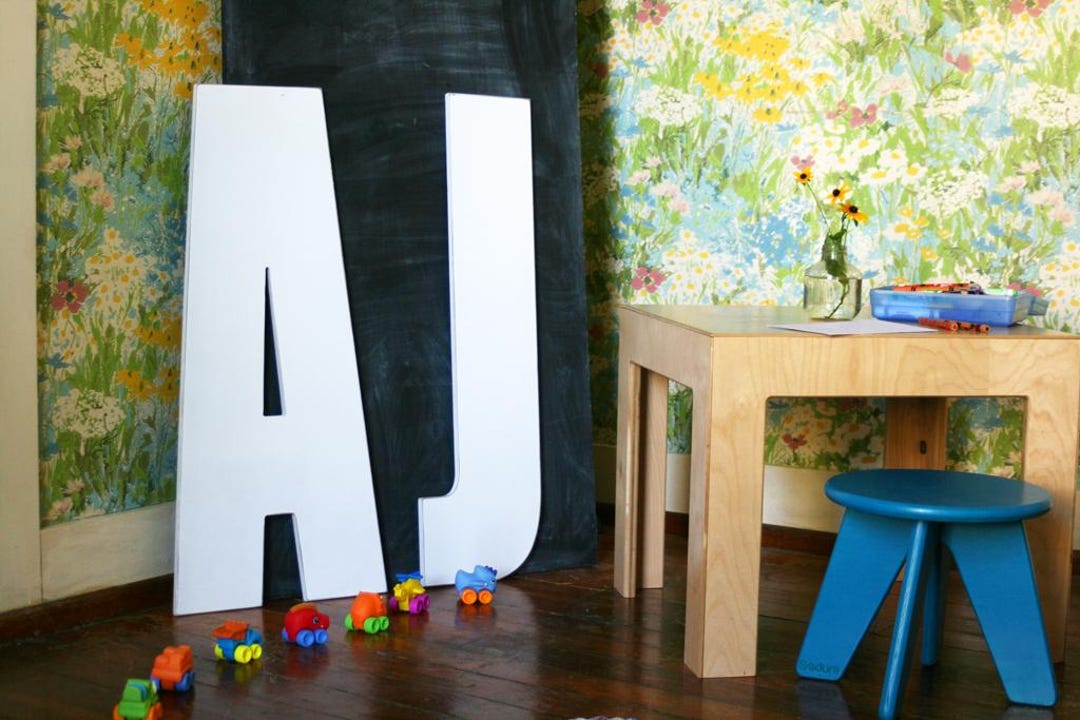 Large Wooden Name Letters for Nursery, Custom Kids Room Wall Decor ...