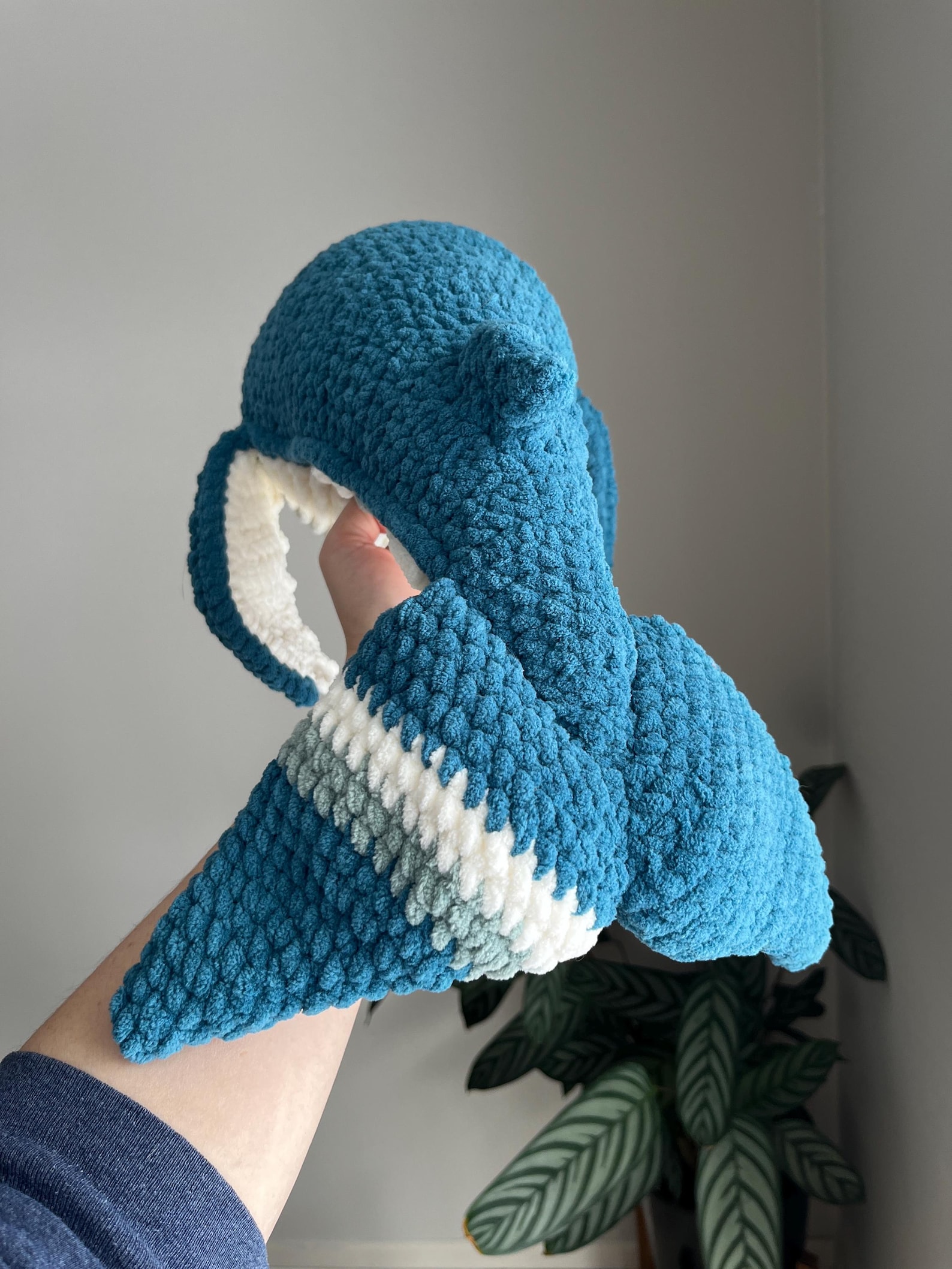 Hugo the Humpback Whale Plush Toy – Blue & Cream Stuffed Animal – 24 ...
