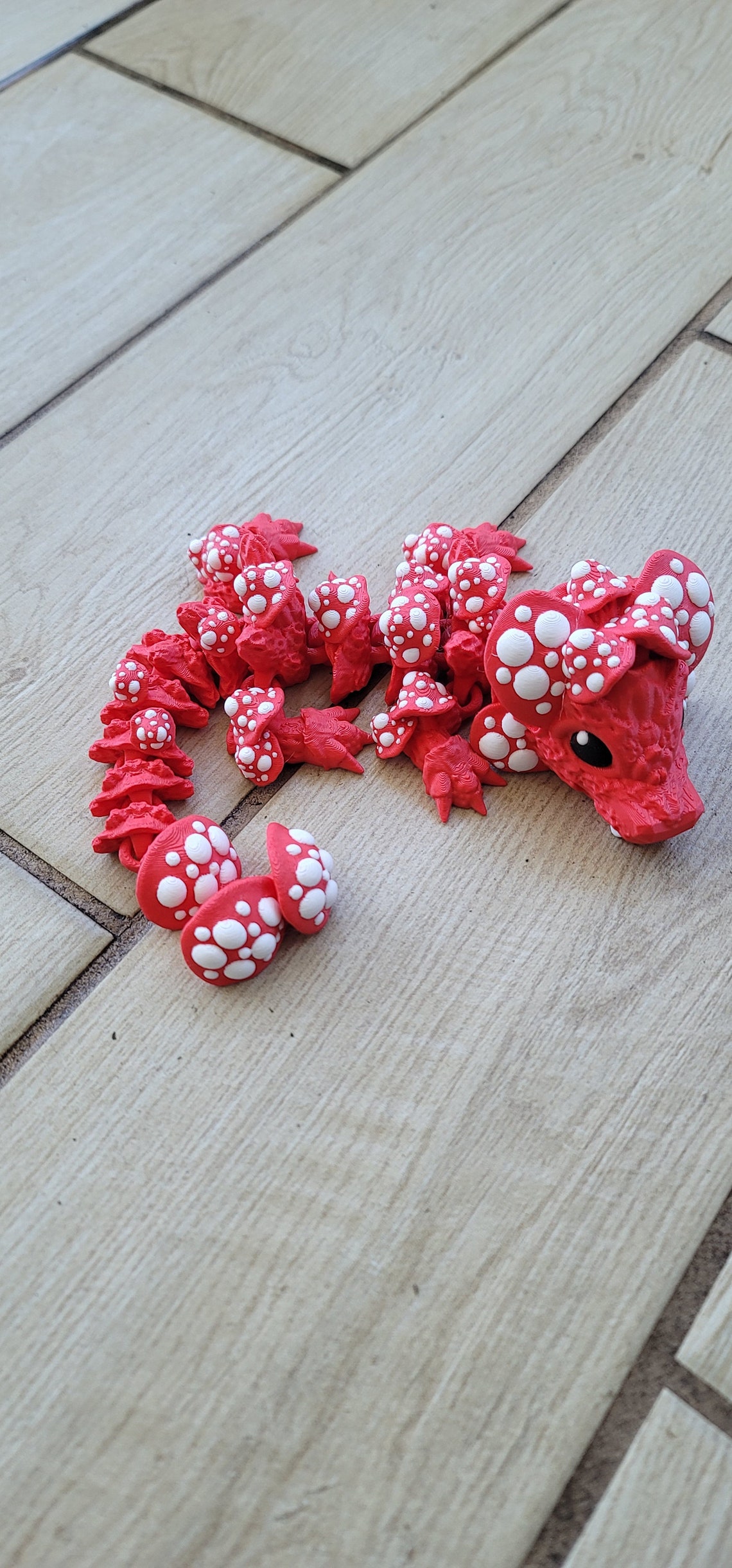 3D Printed Articulated Mushroom Dragon - Etsy