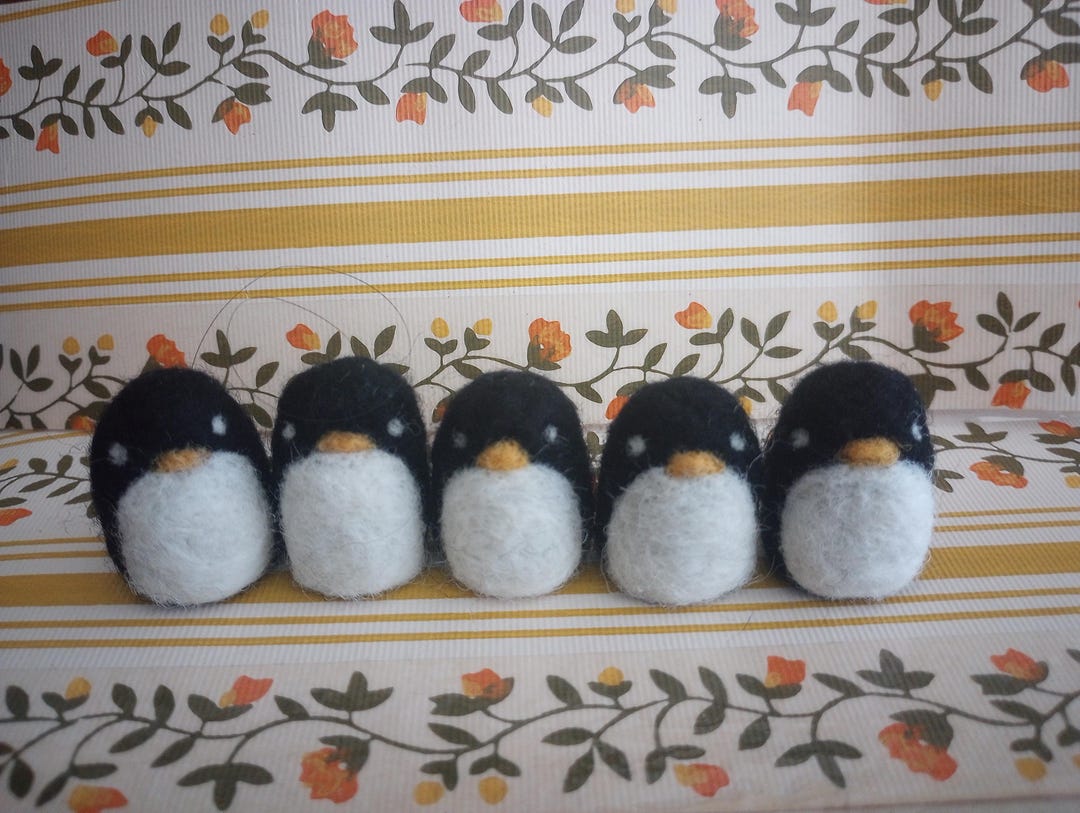 Needle Felted Merino Wool Penguin: Pocket Pal Desk Decor - Etsy