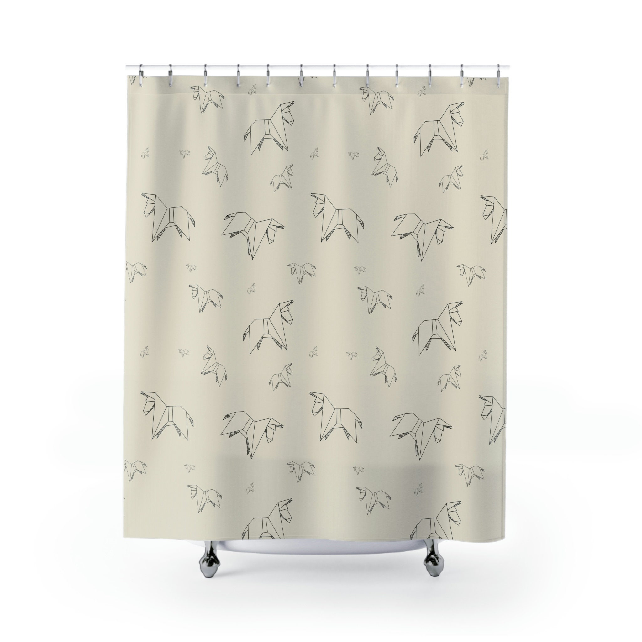 Origami Donkey Shower Curtain in Linen - Etsy