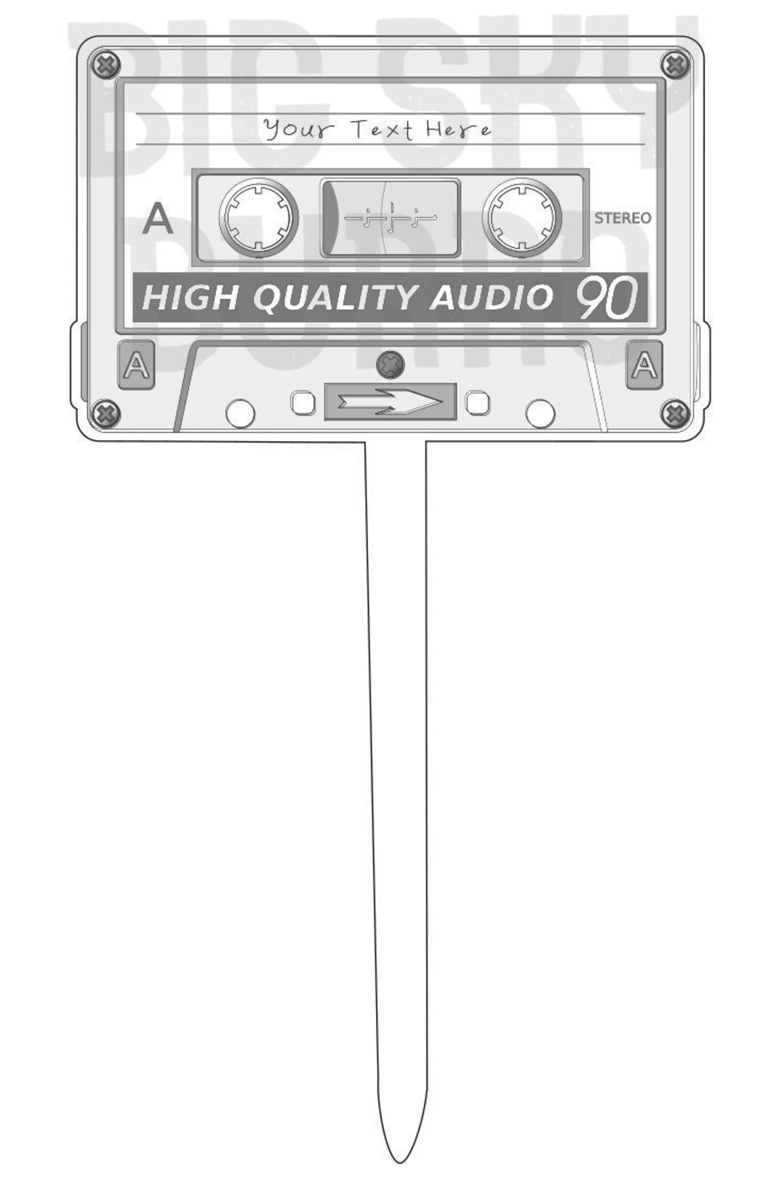 Cassette Tape Cake Topper Customizable - SVG File for Laser Cutting - Etsy