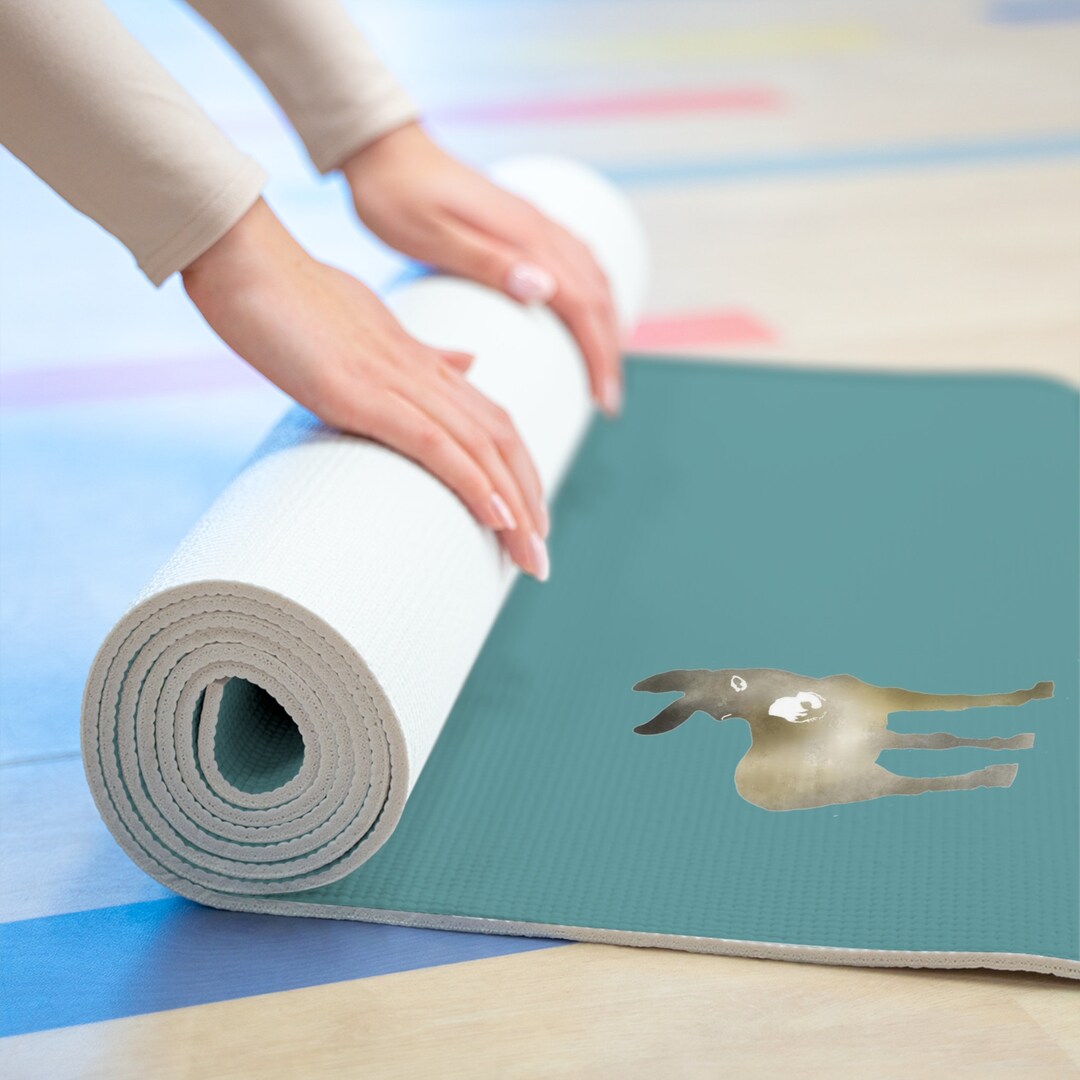 Gradient Donkey in Dusty Teal Foam Yoga Mat - Etsy