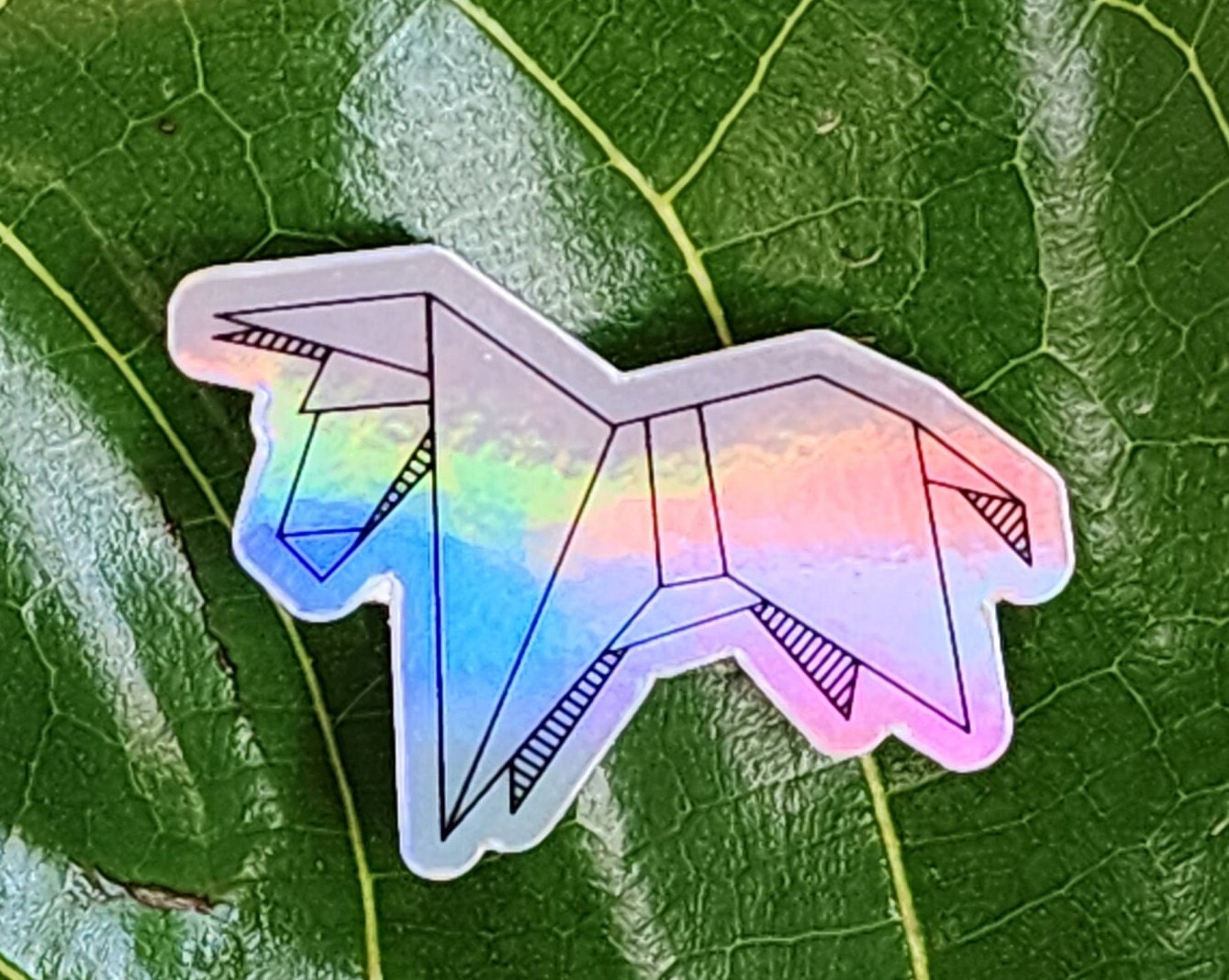 Origami Donkey Holographic Mini Sticker - Etsy