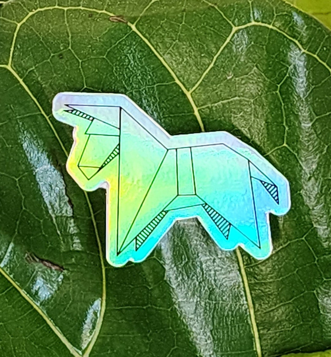 Origami Donkey Holographic Mini Sticker - Etsy