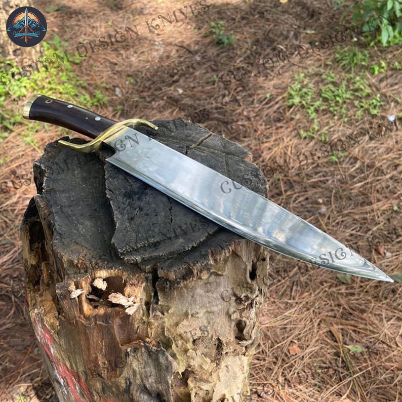 Bowie Knife, Hand Forged Bushcraft Knife, 5160 Leaf Spring Khukuri ...