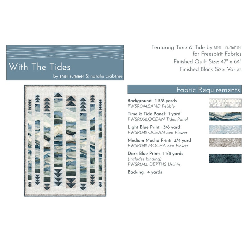 With the Tides (downloadable Digital PDF) Quilt Pattern by Shell Rummel ...