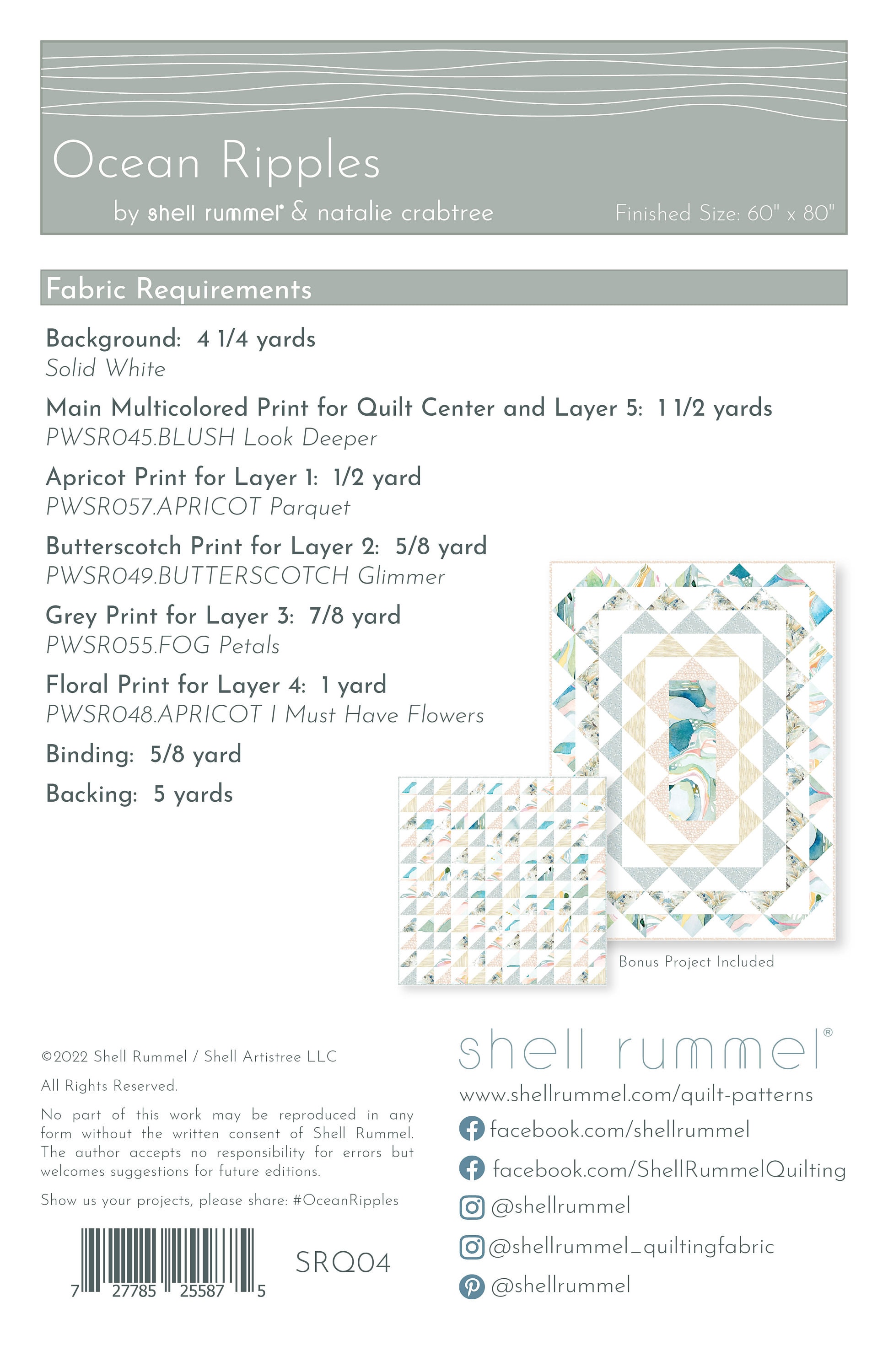 Ocean Ripples for NATURAL AFFINITY (downloadable Digital PDF) Quilt ...