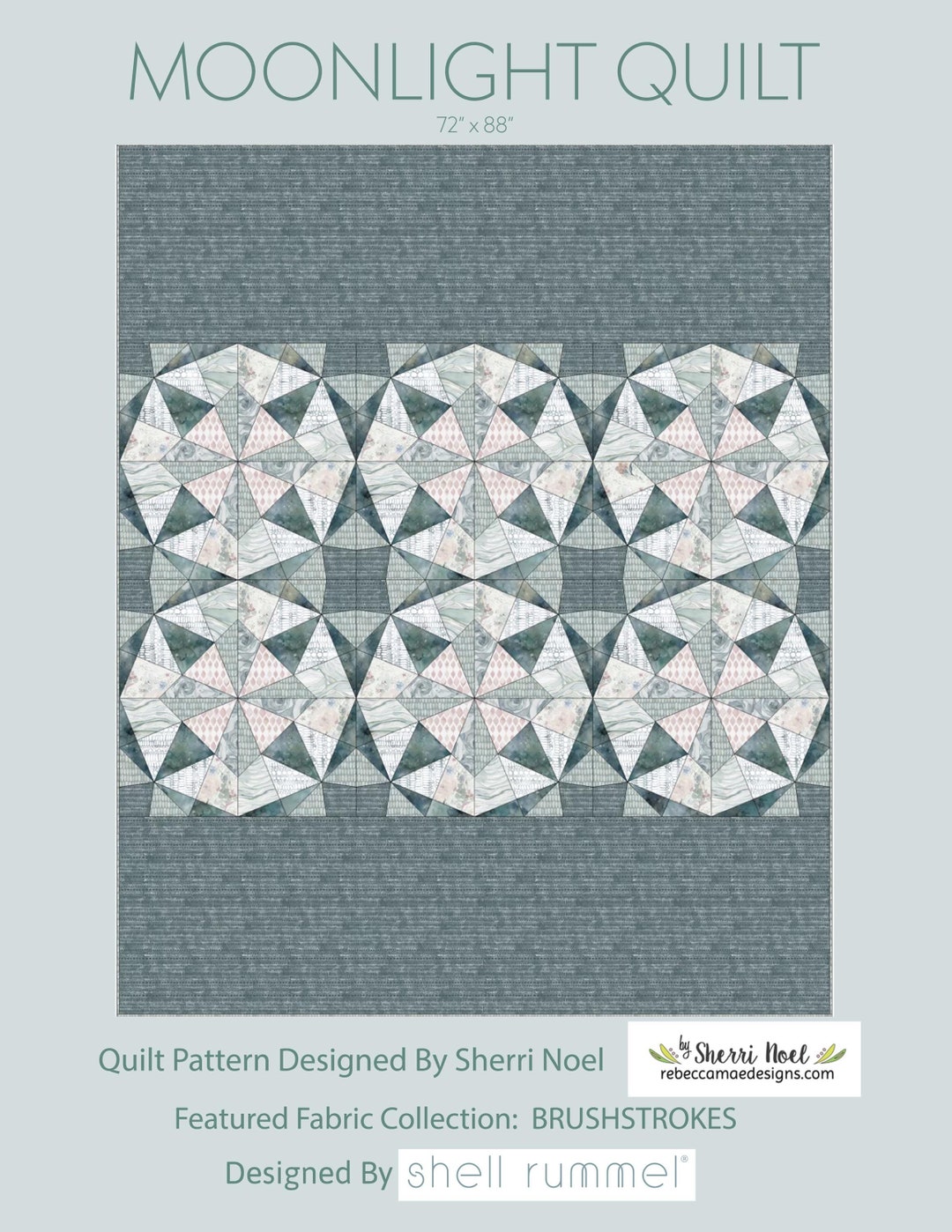 NEW Moonlight Quilt Pattern for Brushstrokes downloadable Digital PDF ...