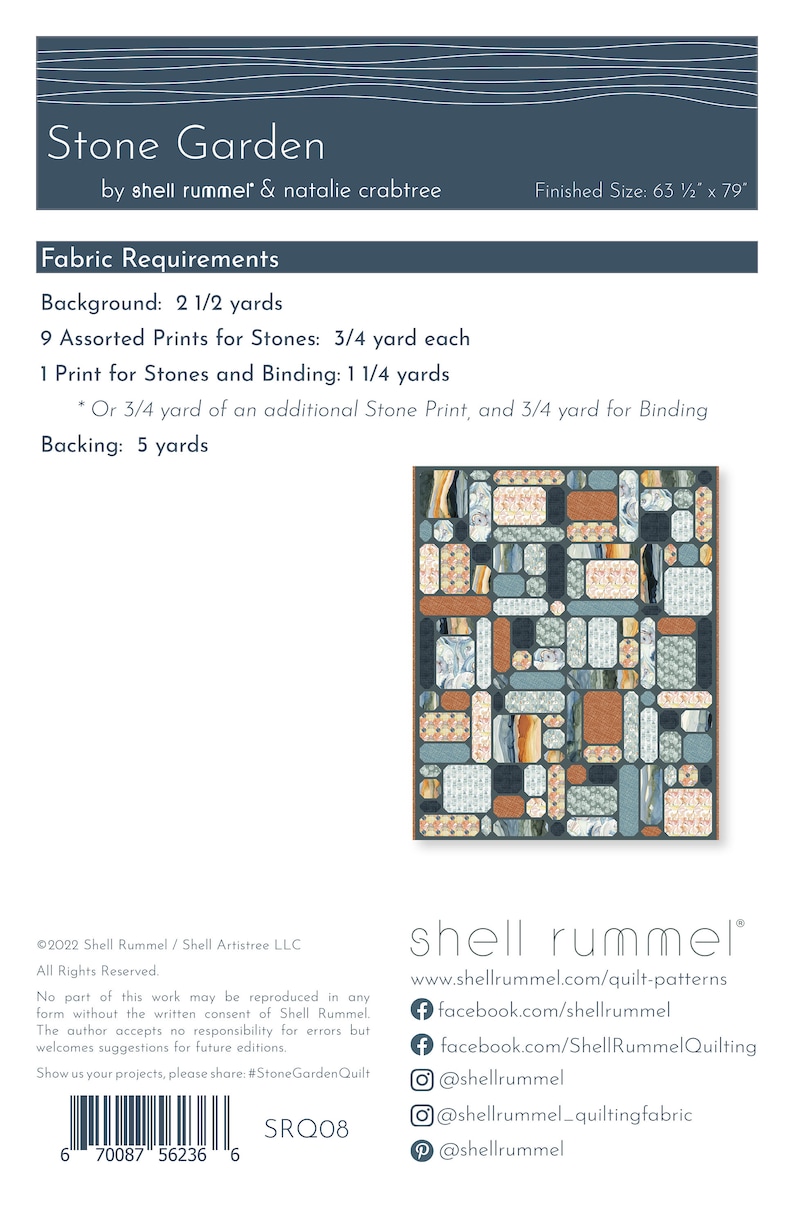 Stone Garden for TOUCHSTONES (downloadable Digital PDF) Quilt Pattern ...