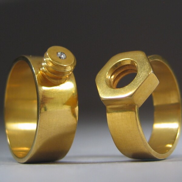 Mens Wedding Band Bolt - Etsy