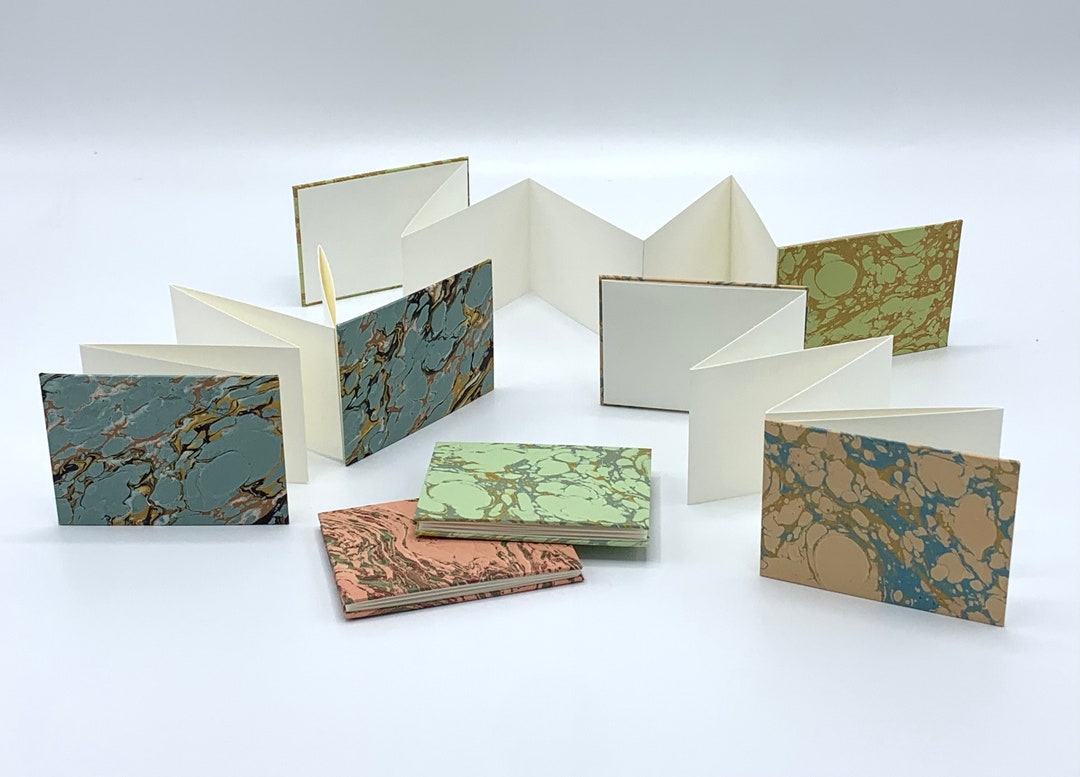 Mini Accordion Book/album // 3.125" X 2.25" // Pastel French Marbled ...