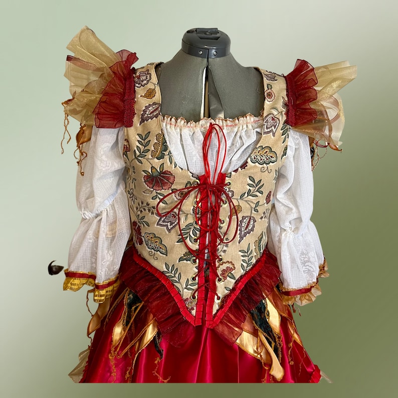 Adult Red and Gold Fairy Costume, Renaissance Cosplay, Ren Faire Outfit ...