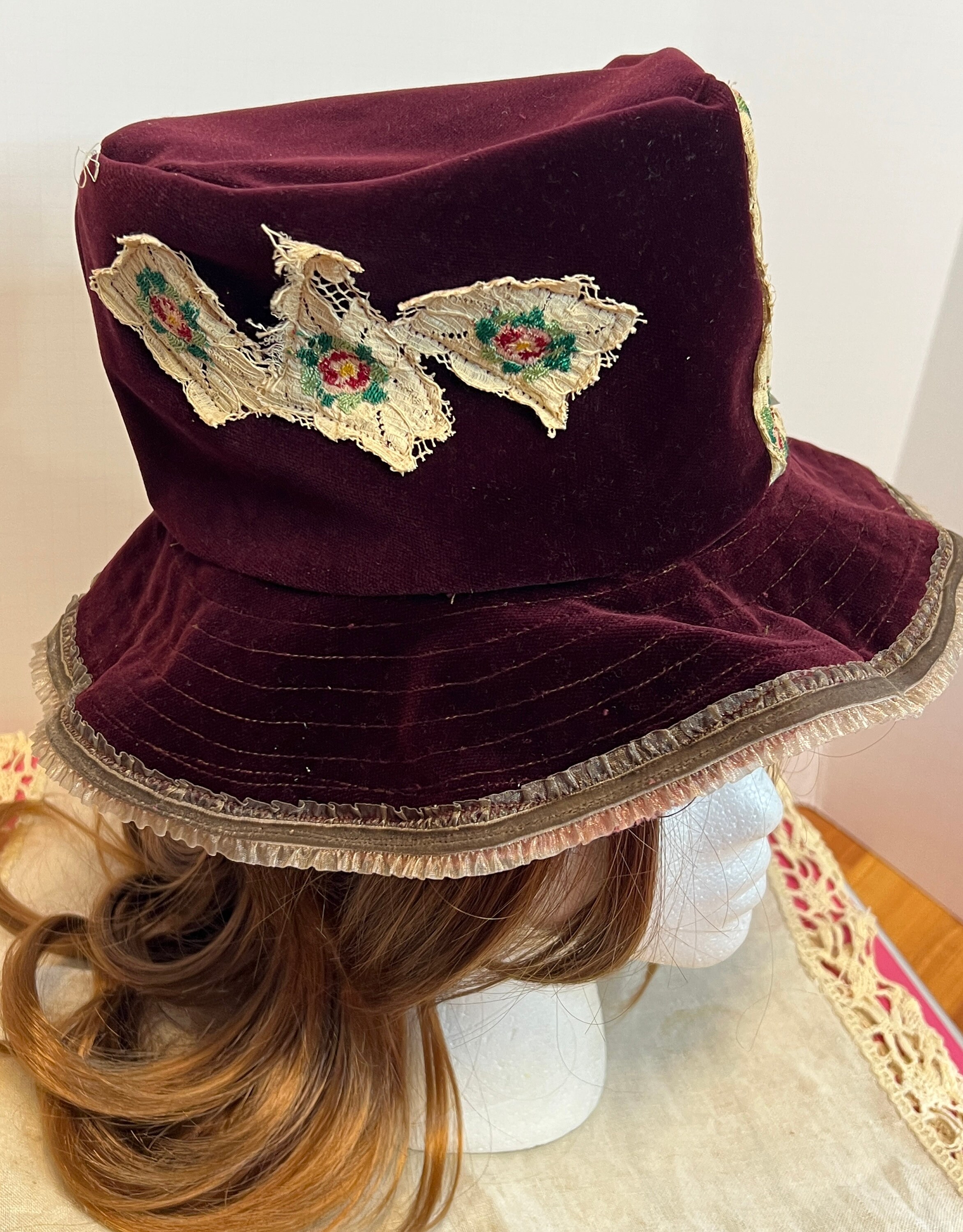 Reversible Bucket Hat, Top Hat, Costume Hat, Boho, Festival, Hippie ...